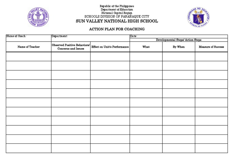 Action Plan For Coaching | PDF