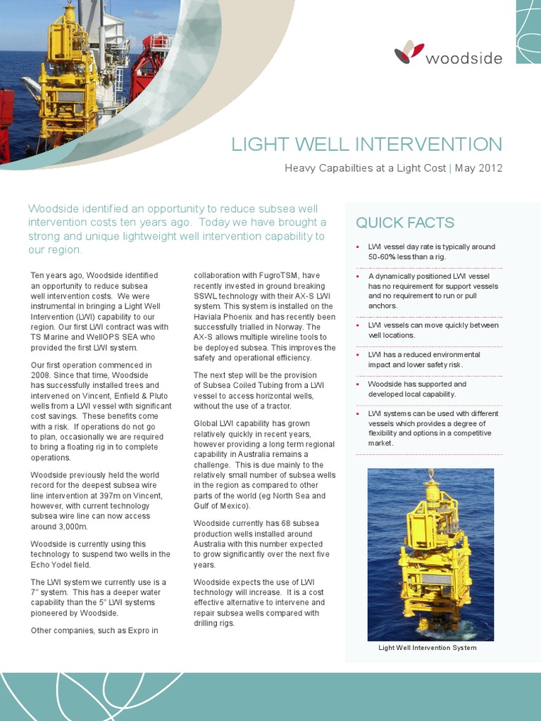 Light Well Intervention Fact Sheet 2012 | PDF | Subsea (Technology ...