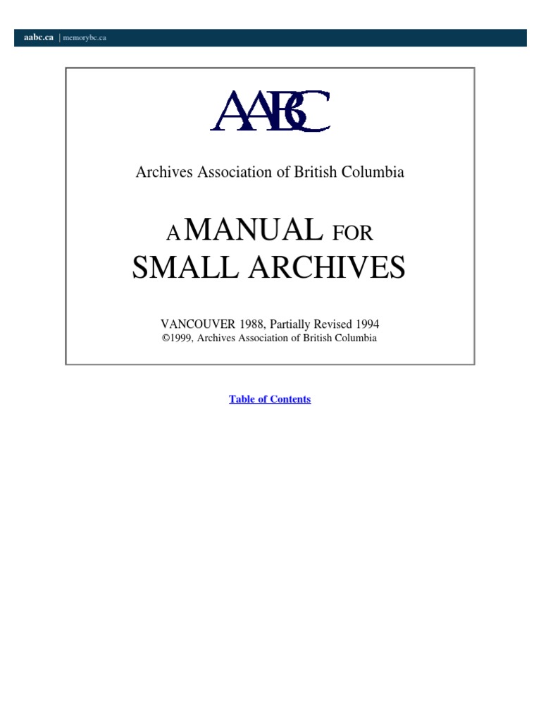 Manual Small Archives: A FOR | PDF | Archive | Microform