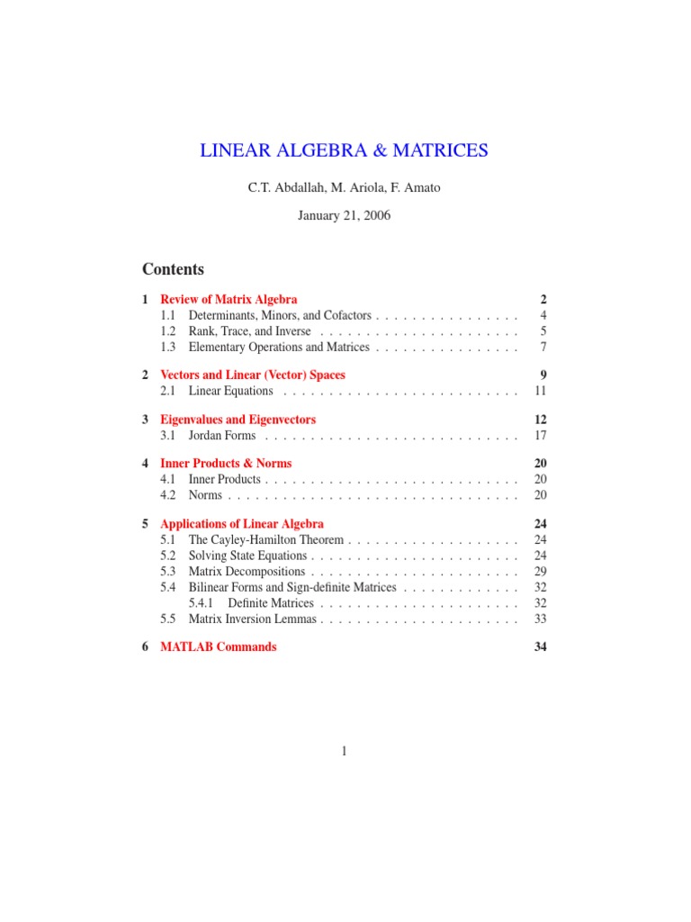 Linear Algebra | Download Free PDF | Eigenvalues And Eigenvectors ...