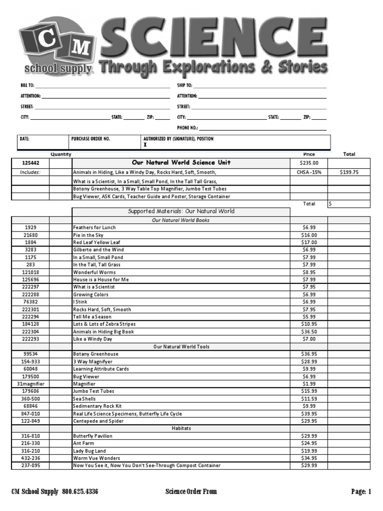 Science Order Form | Download Free PDF | Nature