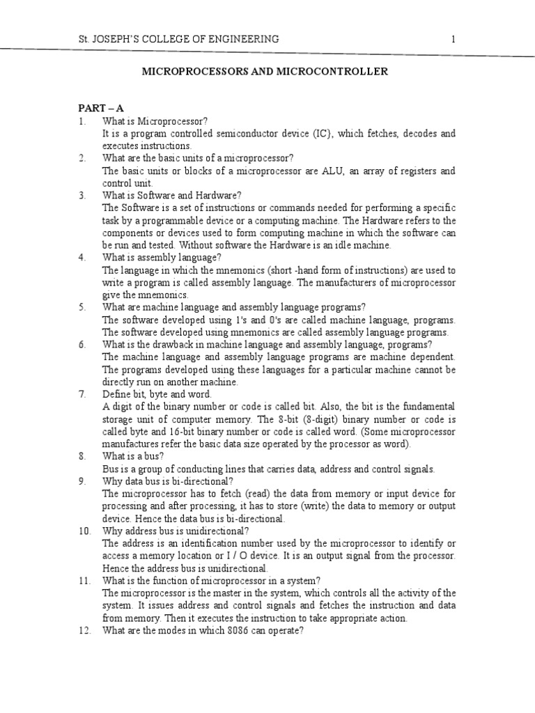 Microprocessors and Microcontroller | PDF | Central Processing Unit | Input/Output