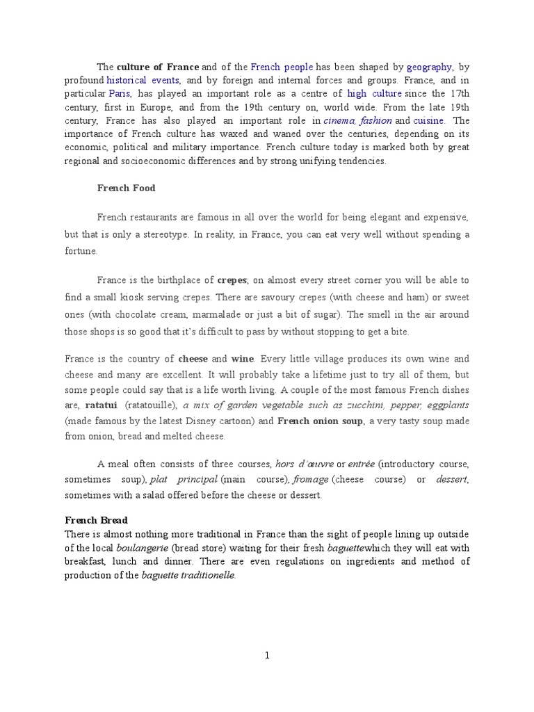 French Customs and Traditions Explained | PDF | France | Clothing