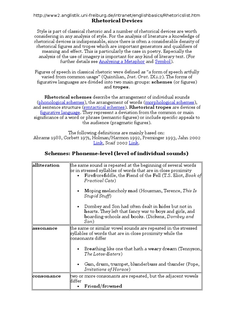 Rhetorical Devices | PDF | Rhetoric | Poetry