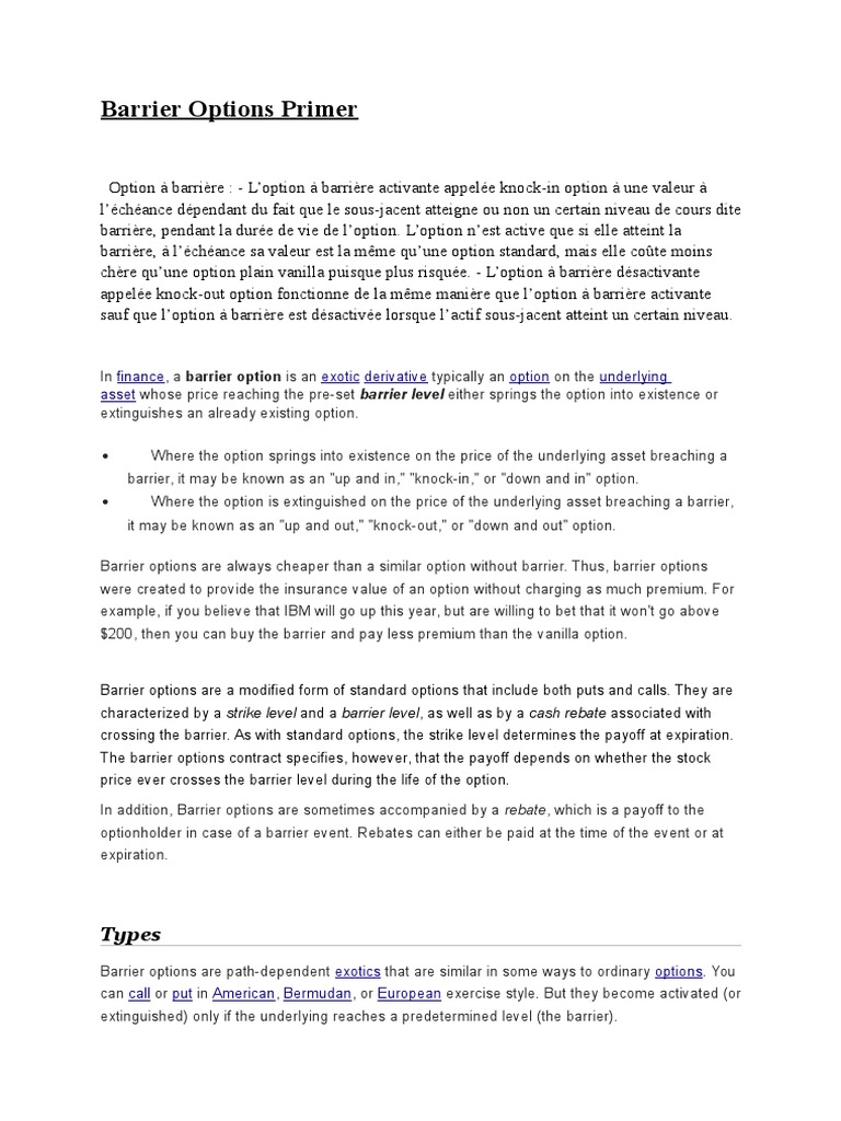 Understanding Barrier Options: A Comprehensive Guide to Types, Payoffs ...