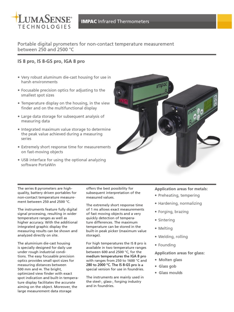 Portable Digital Pyrometers For Non-Contact Temperature Measurement ...