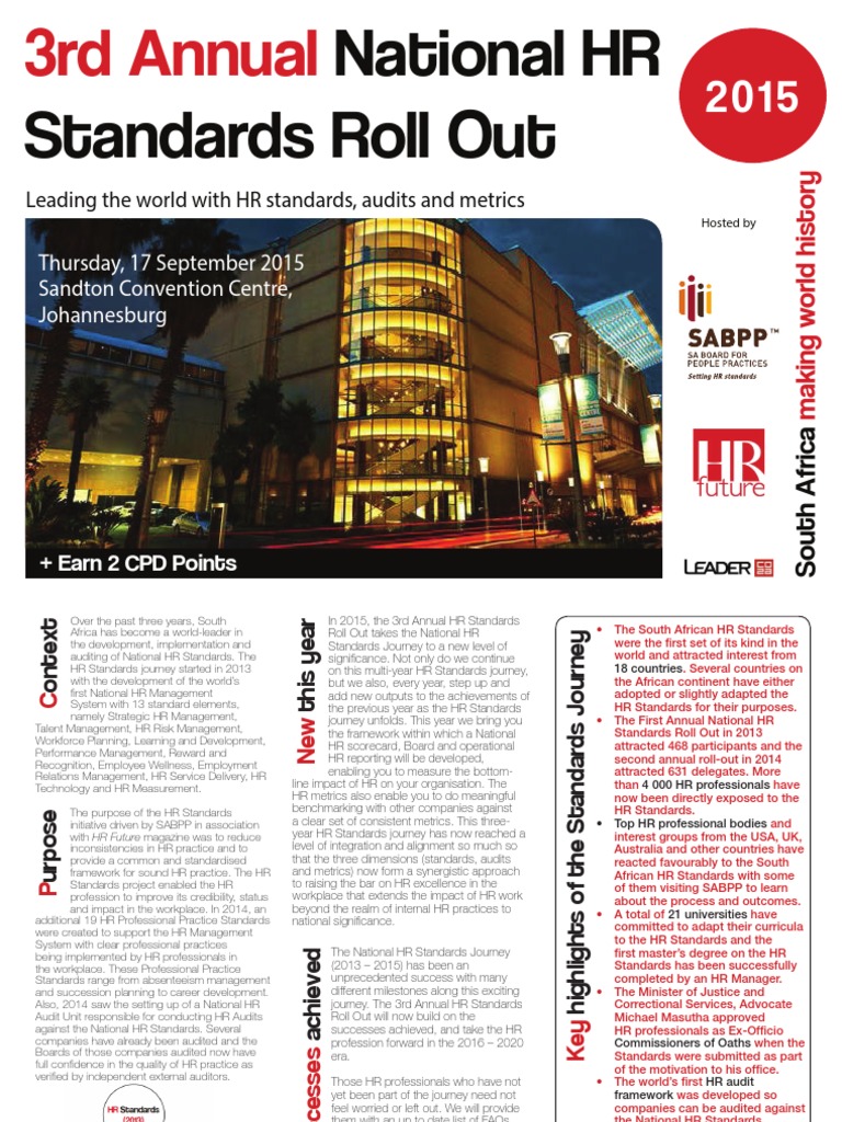 HR Standards 17 Sept 2015 Brochure | PDF | Audit | Invoice