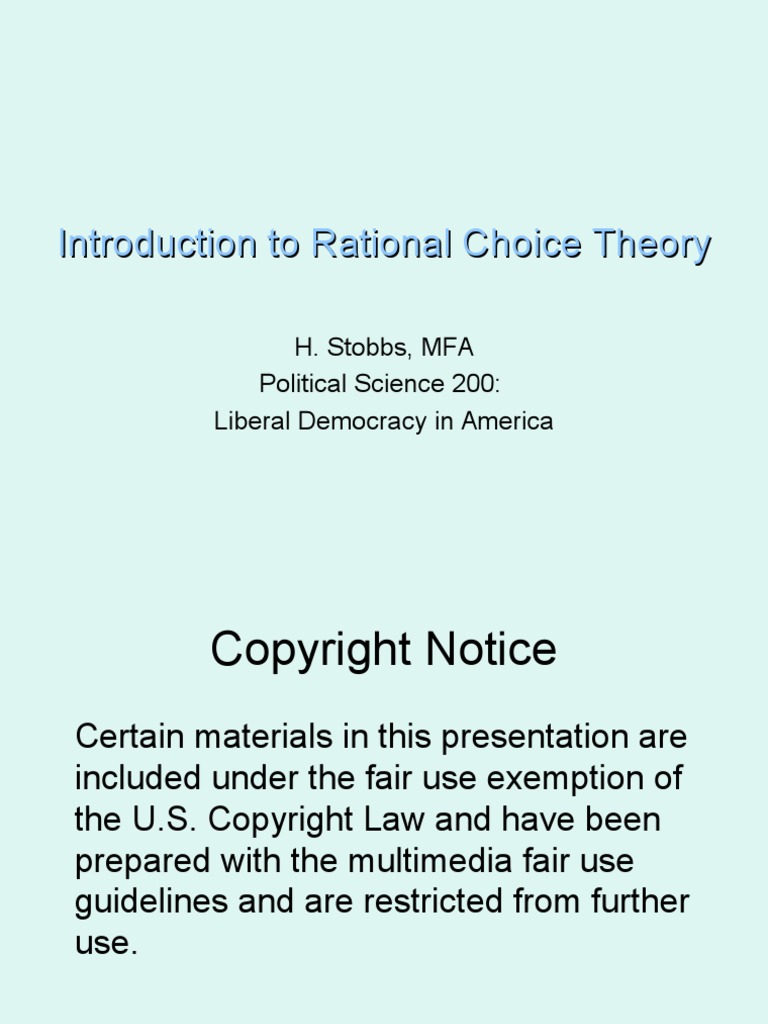 basic_introduction_to_rational_choice_theory.ppt | Science | Academic ...