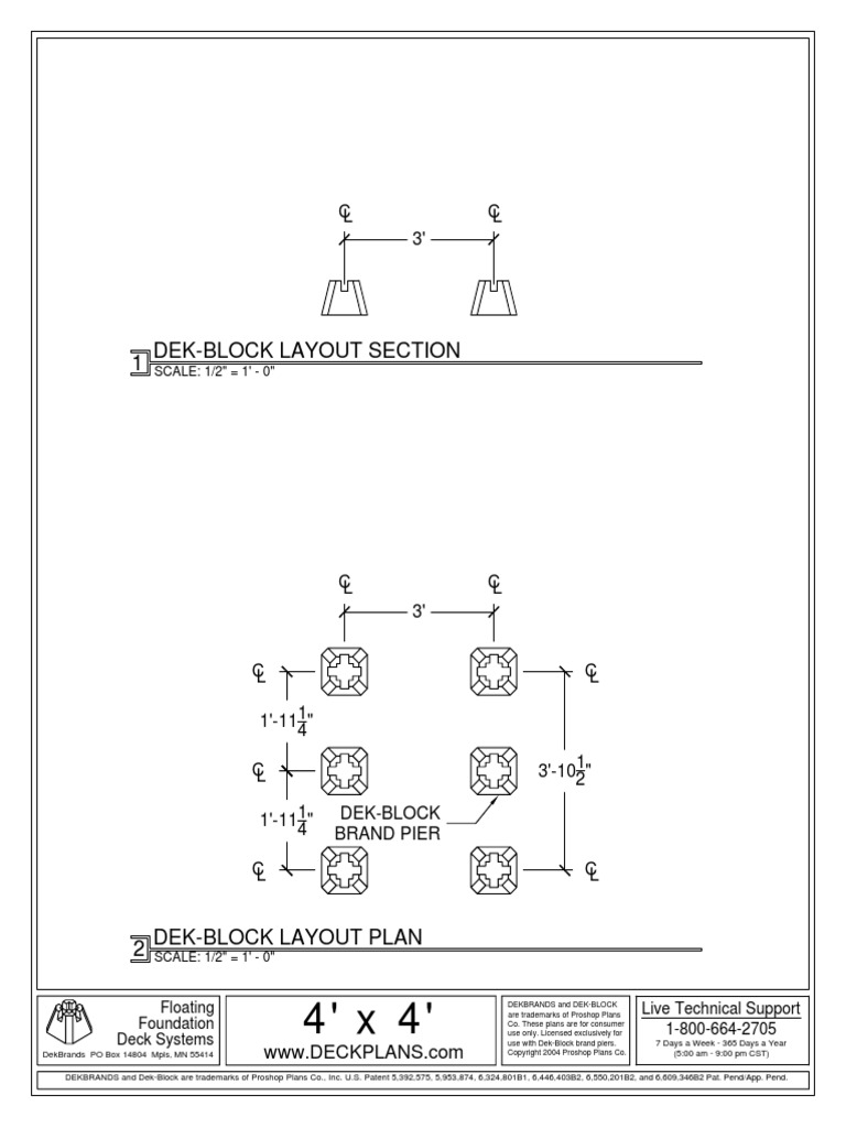 Dek-Block Layout Section 1: 3' L C L C | PDF | License | Intellectual Works