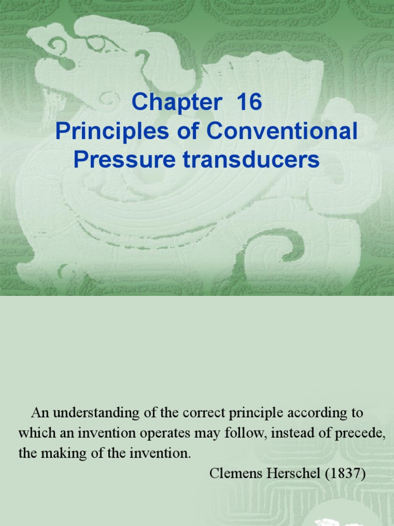 Principles of Conventional Pressure Transducers | PDF | Pressure ...