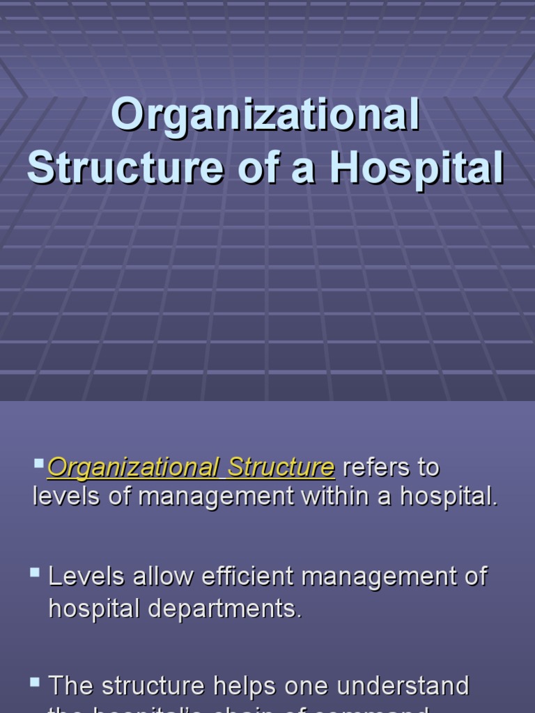 Organizational Structure of a Hospital