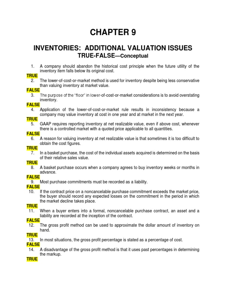 Chapter 9 | PDF | Inventory Valuation | Inventory