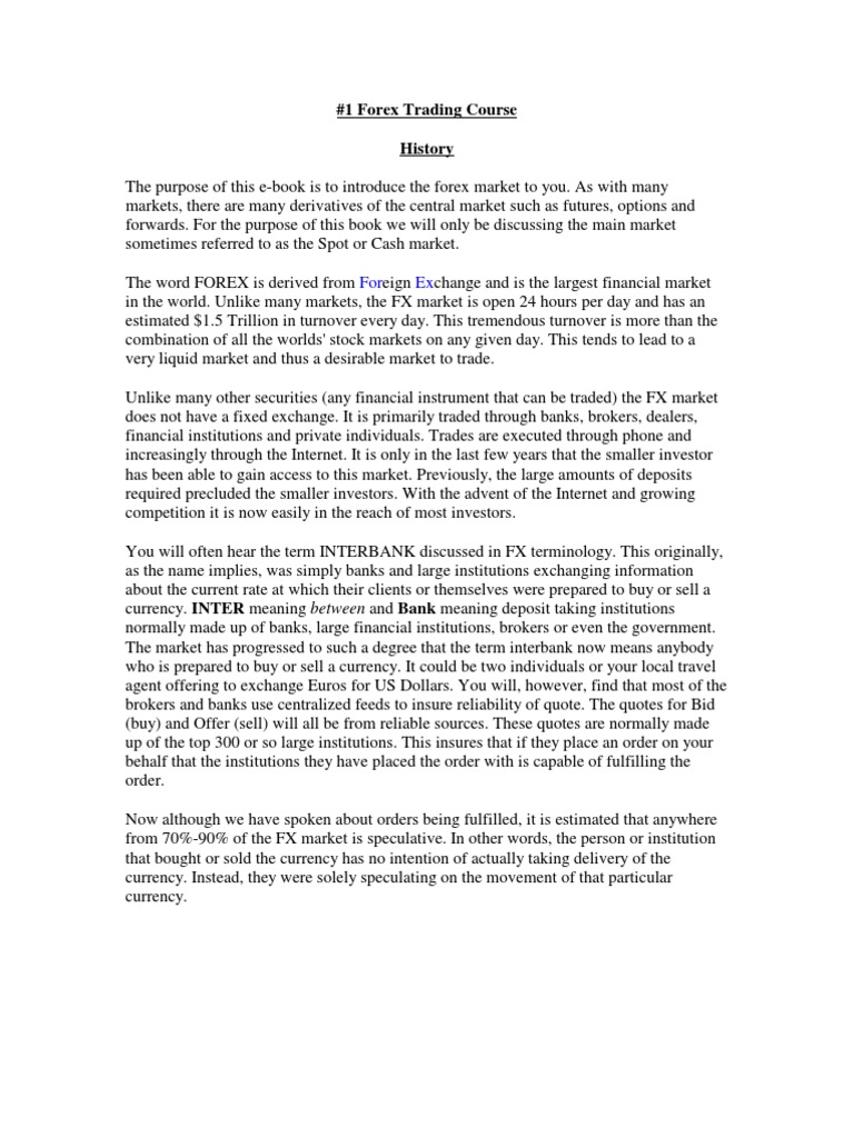 #1 Forex Trading Course | PDF | Order (Exchange) | Foreign Exchange Market