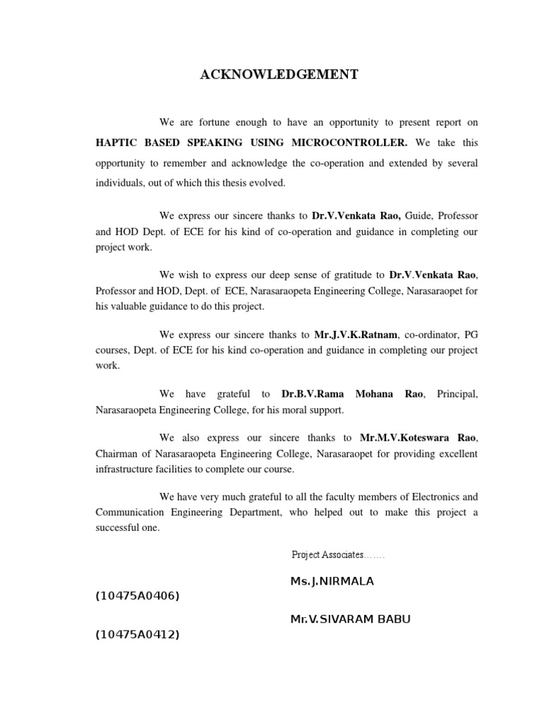 Acknowledgement | PDF