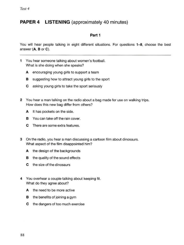Test #4 Listening & KEY | PDF | Organ (Music) | Question