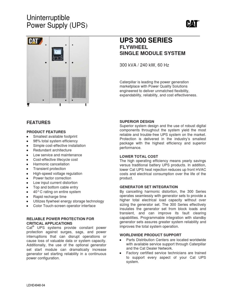 UPS 300 Flywheel CAT | PDF | Electronic Engineering | Manufactured Goods