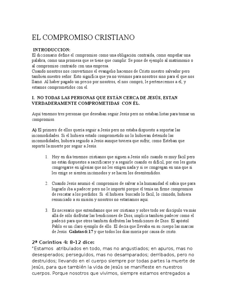 El Compromiso Cristiano | Cristo (título) | Fe