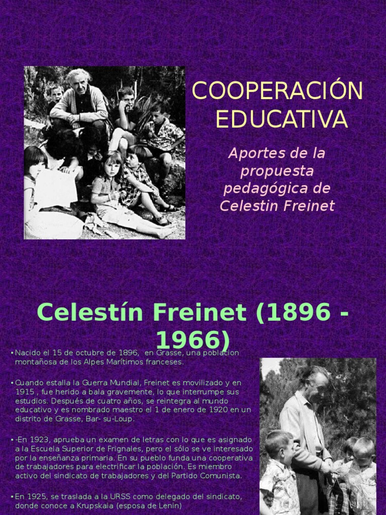 Celestin Freinet: Cooperación Educativa | PDF | Cognición | Política ...