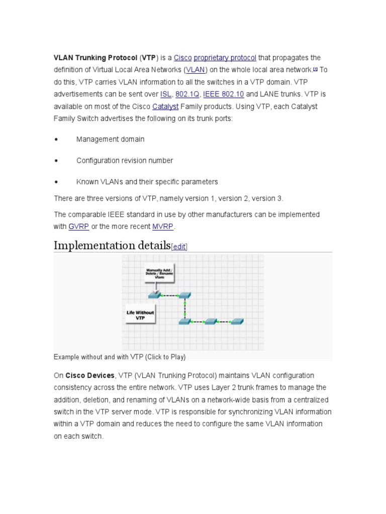 VLAN Trunking Protocol | PDF | Computer Network | Internet Protocols