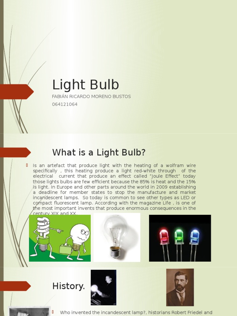 Light Bulb | PDF | Incandescent Light Bulb | Thomas Edison