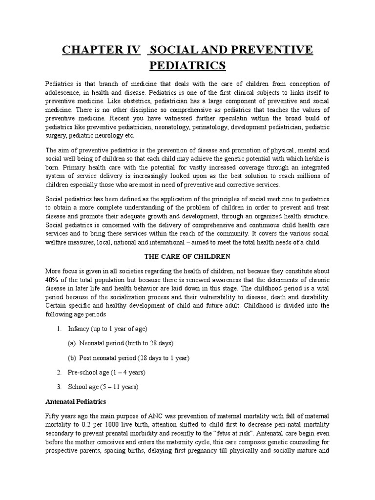 Social and Preventive Pediatrics Overview | PDF | Infant Mortality ...