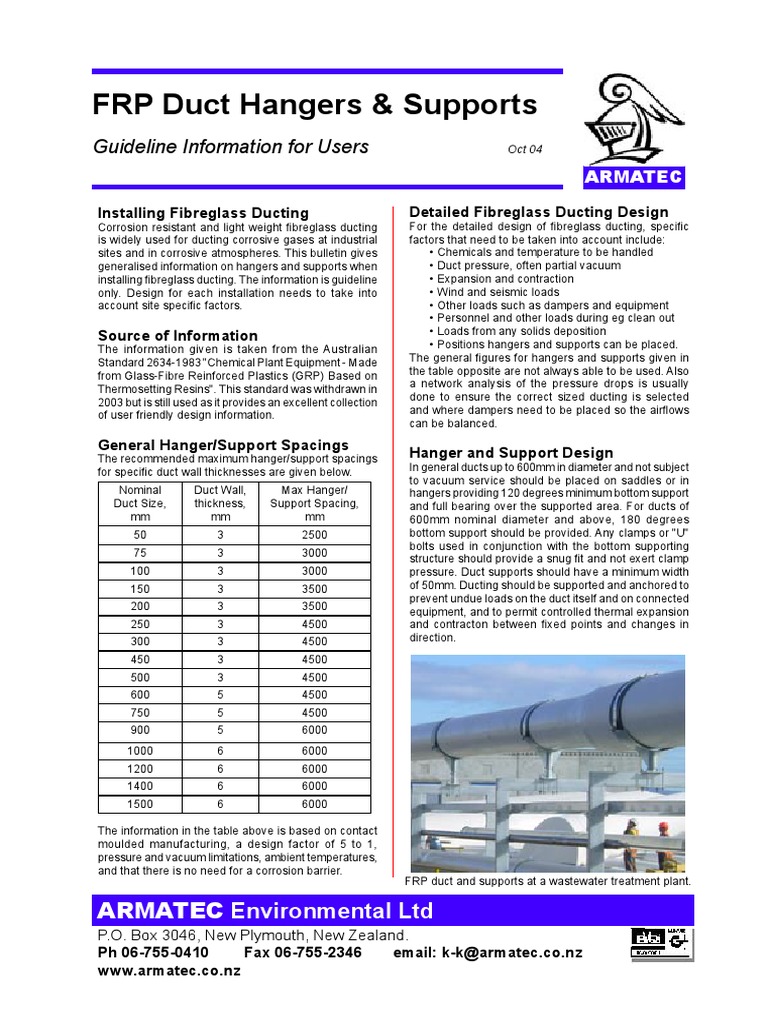 FRP Ducting Support Guidelines | PDF | Fiberglass | Fibre Reinforced ...