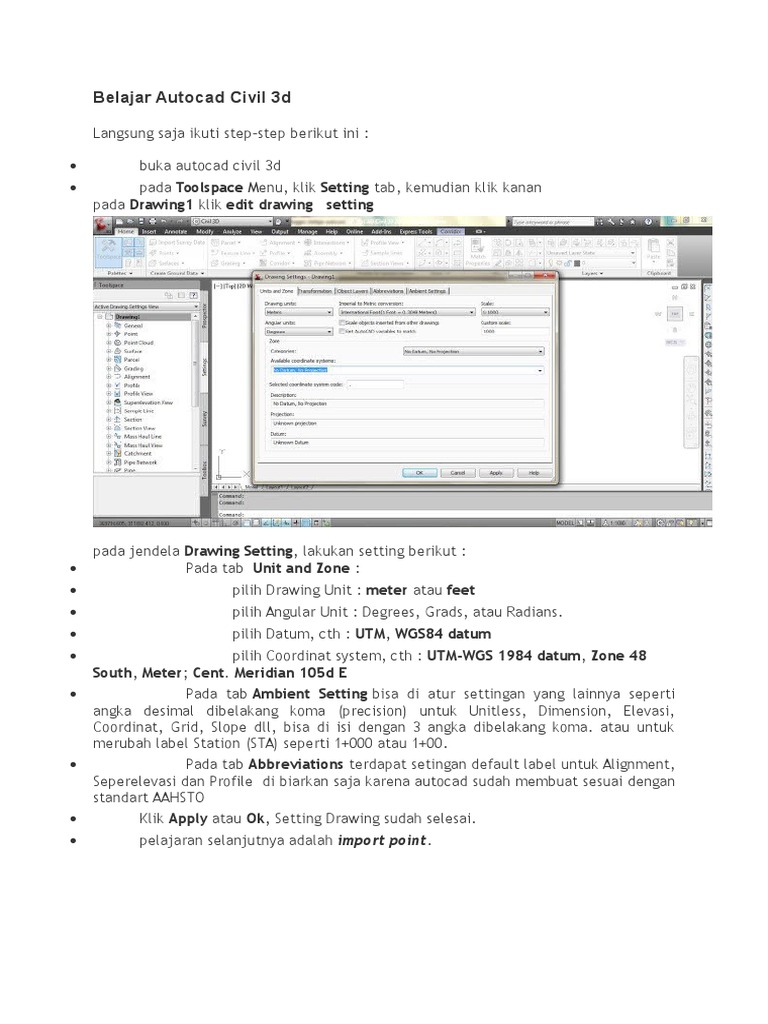 Tutorial Autocad Civil 3d | PDF