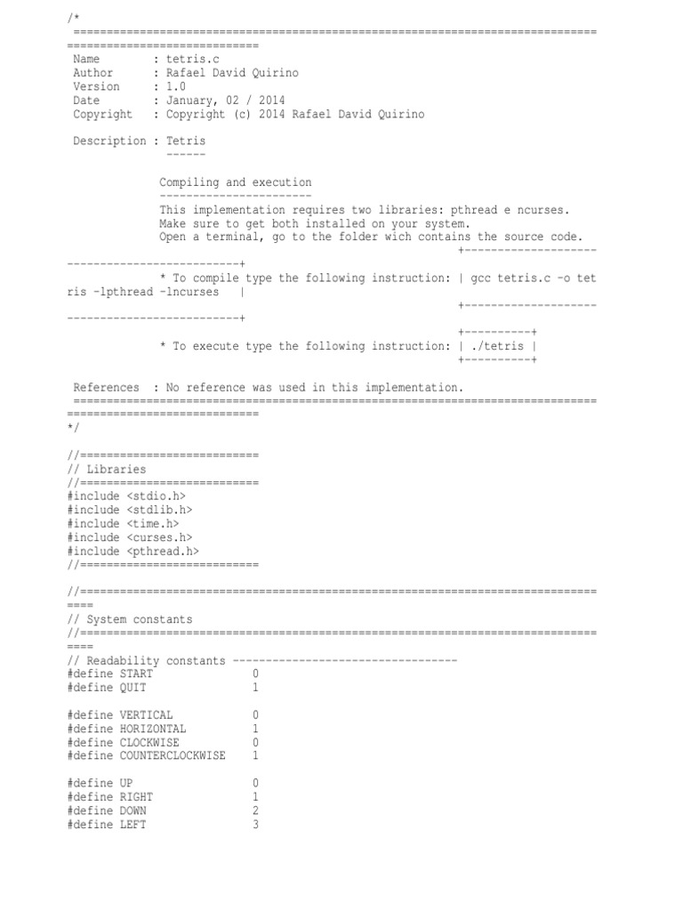 Tetris | PDF | Runtime System | Object Oriented Programming