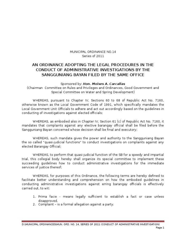 Conduct of Administrative Investigation | Lawsuit | Judgment (Law)