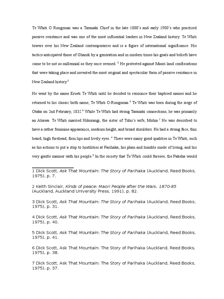 Te Whiti o Rongomai | PDF | Māori People | Religion And Belief