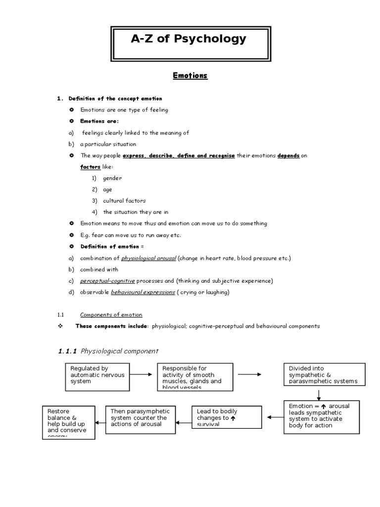 PYC 1501 Basic Psychology - Emotions | PDF | Sexual Arousal | Emotions