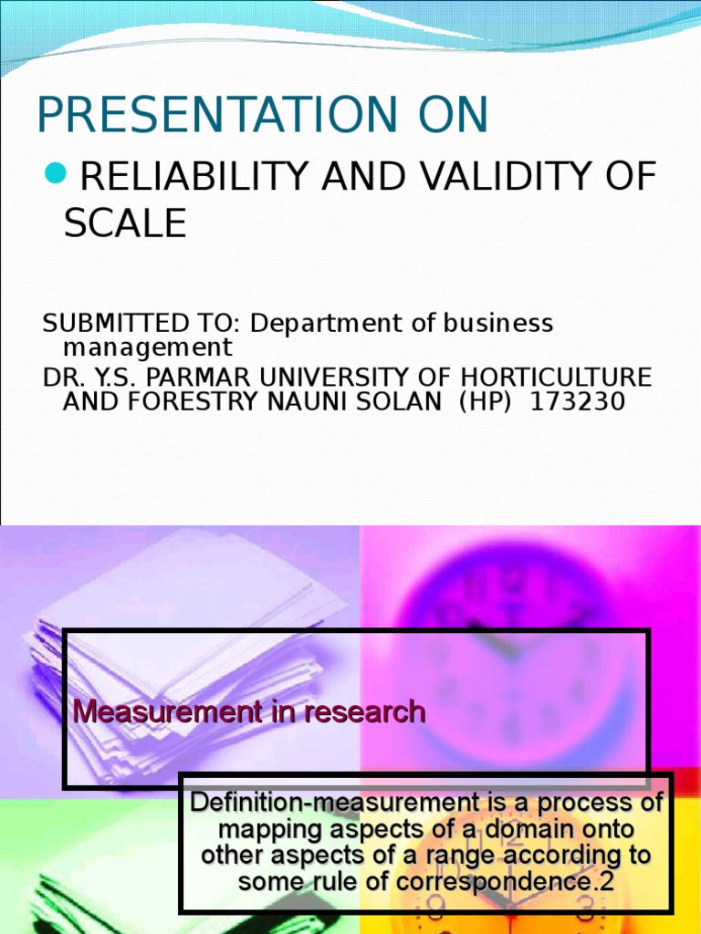 Measuring Reliability in Research Scales | PDF | Validity (Statistics ...