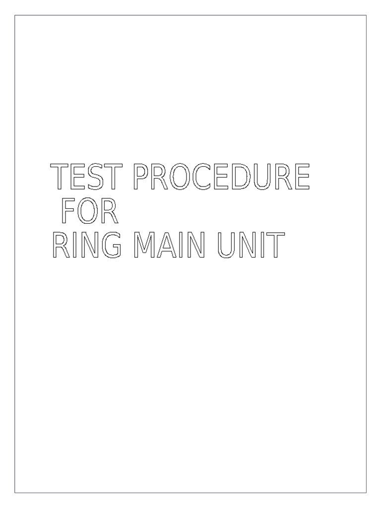 Rmu Test Procedure | PDF | Fuse (Electrical) | Insulator (Electricity)