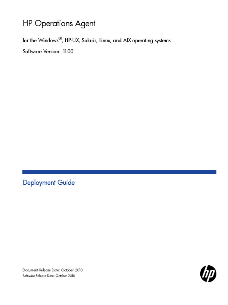 HP OM Agent Deploy Guide | PDF | Port (Computer Networking) | Proxy Server