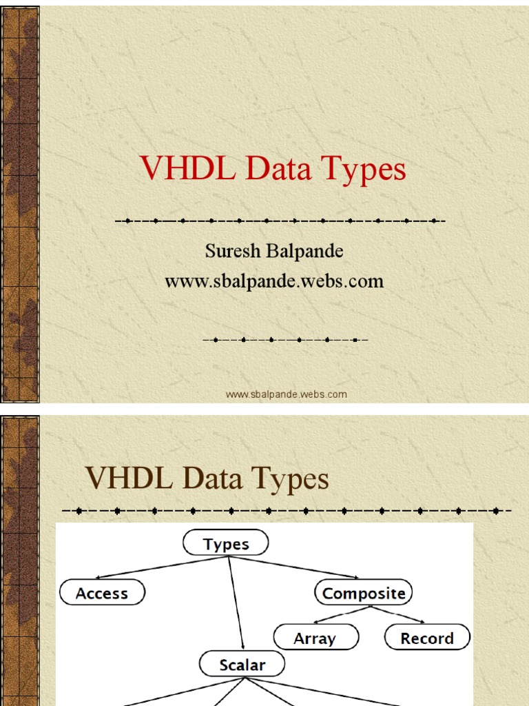 Vhdl Data Types Pdf Data Type Integer Computer Science
