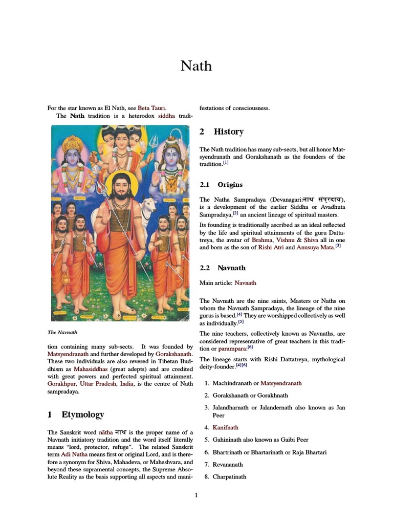The Nath Sampradaya - Introduction | PDF | Tantra | Religious Behaviour ...