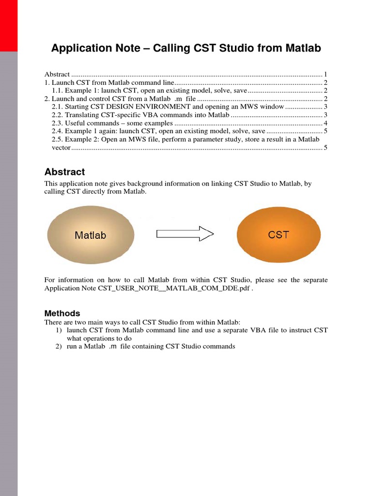 Application Note Matlab Calls CST | PDF | Command Line Interface | Matlab