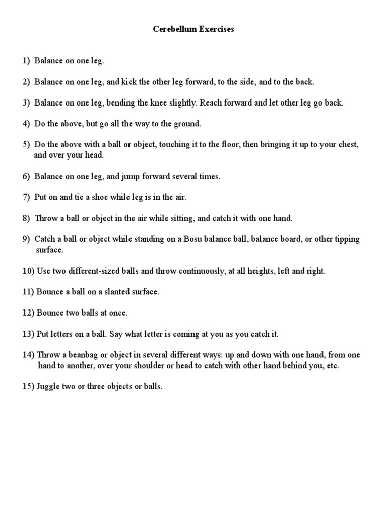 Cerebellum Exercises | Balance (Ability) | Cerebellum