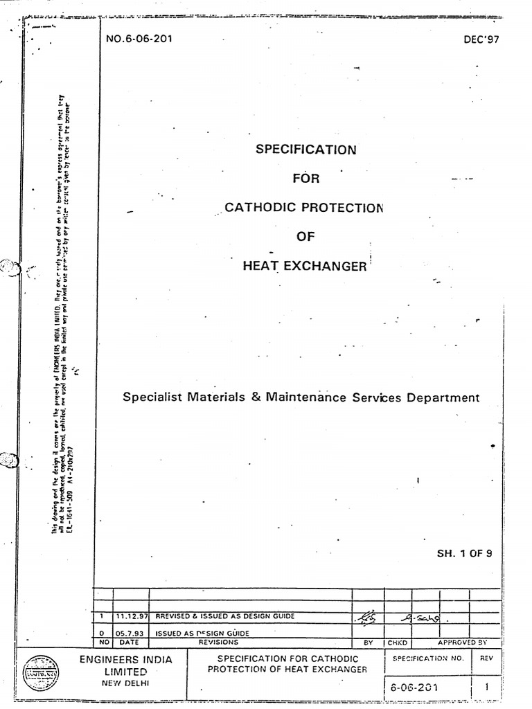 Specification For Cathodic Protection | PDF