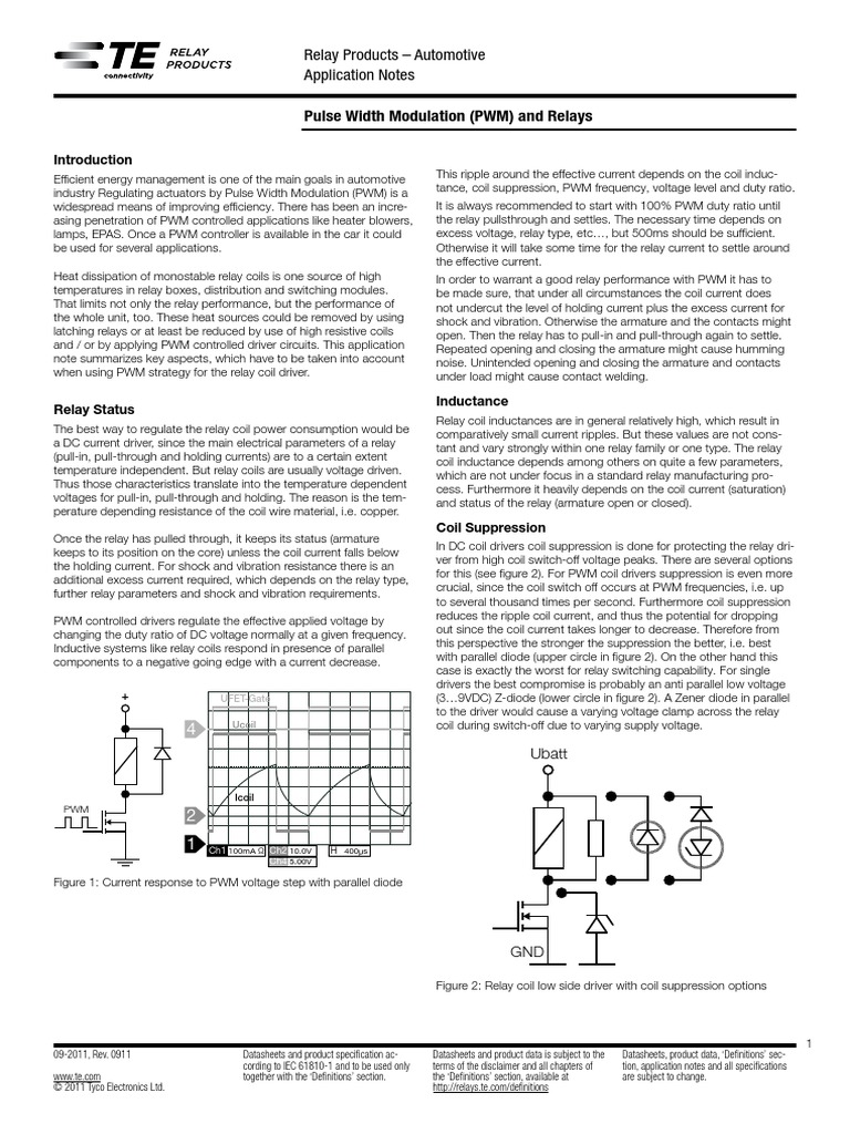 Pulse Width Modulation Pwm And Relays Application Note Pdf