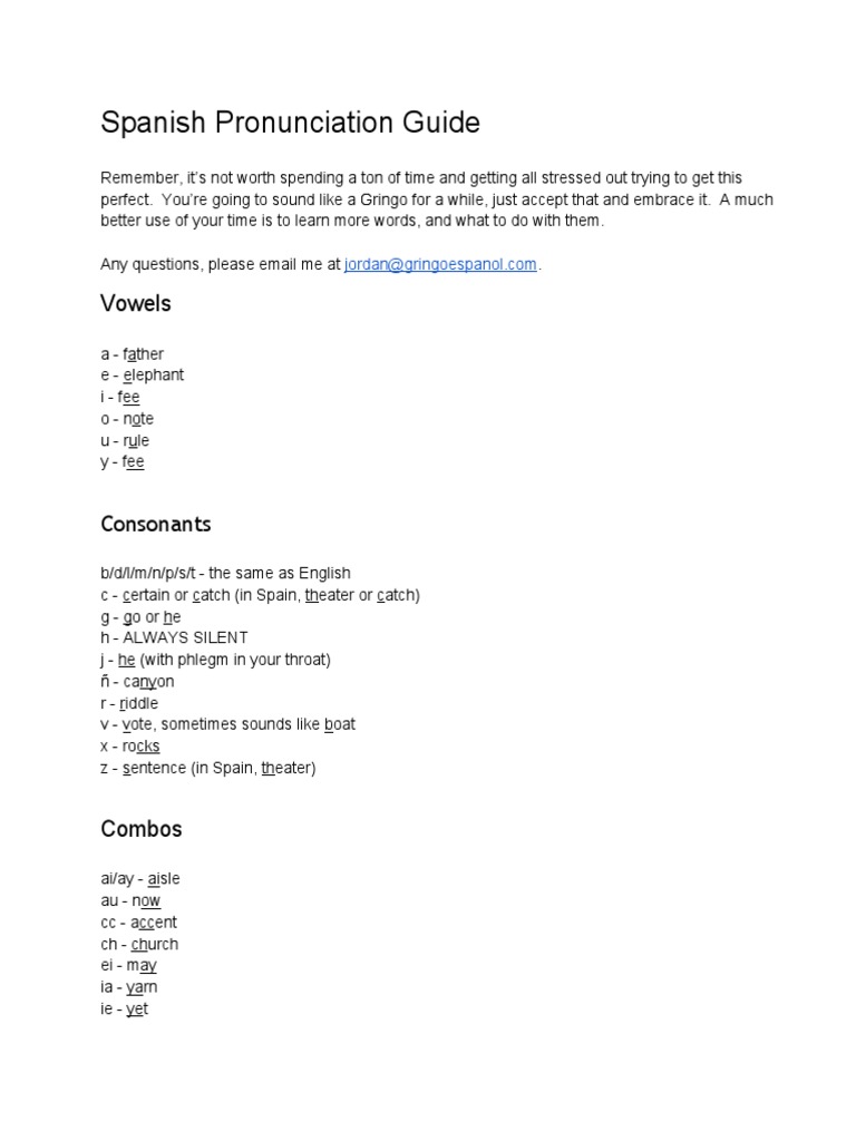 Spanish Pronunciation Guide | PDF | Language Arts & Discipline