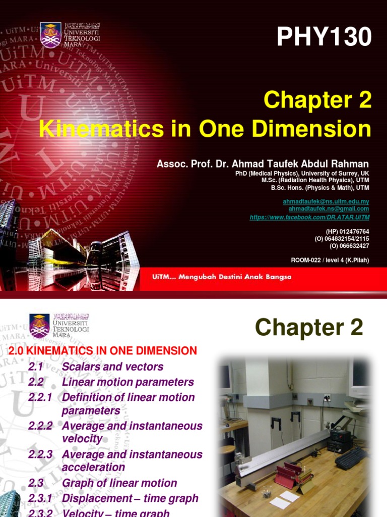 PHY 130 - Chapter 2 - Kinematics in One Dimension | PDF | Acceleration | Velocity