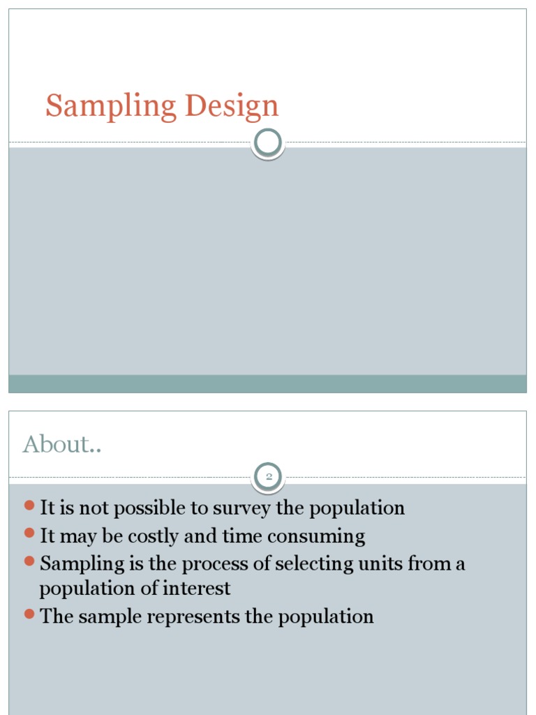 Sampling Design | PDF | Sample Size Determination | Sampling (Statistics)