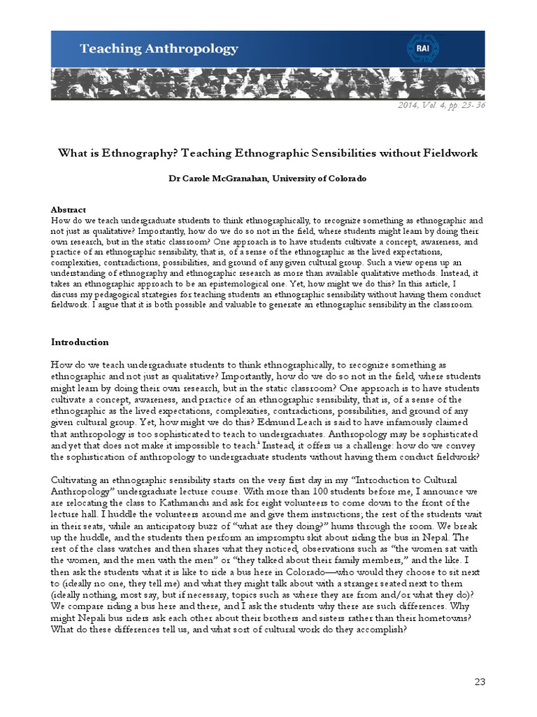 What Is Ethnography | PDF | Ethnography | Field Research