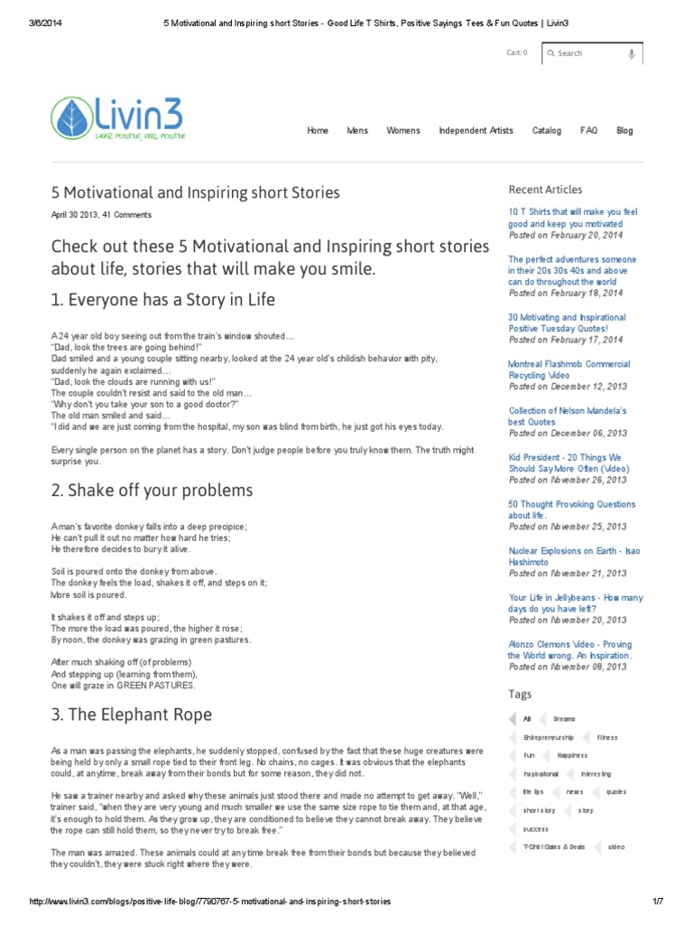 5 Motivational and Inspiring Short Stories | PDF | Coffee | Foods