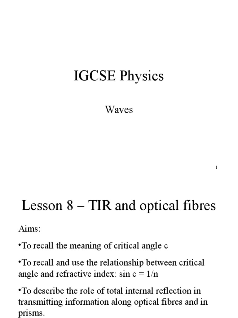 TIR and Optical Fibres | PDF | Refraction | Optical Fiber