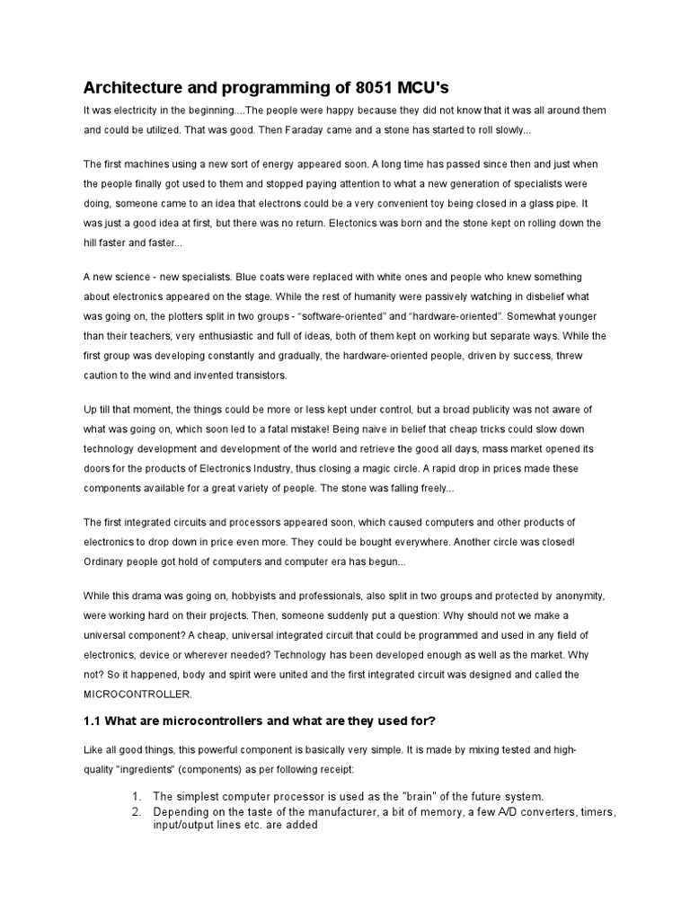 Architecture and Programming of 8051 MCU's: 1.1 What Are Microcontrollers and What Are They Used ...