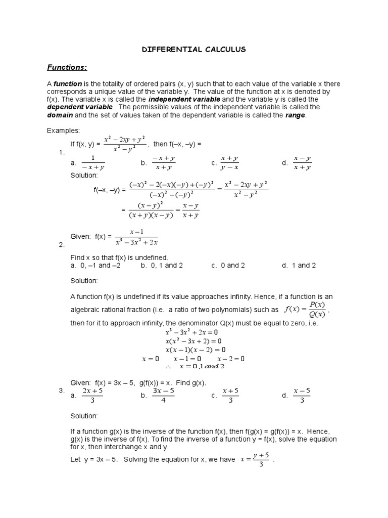 Differential Calculus | Download Free PDF | Trigonometric Functions | Tangent