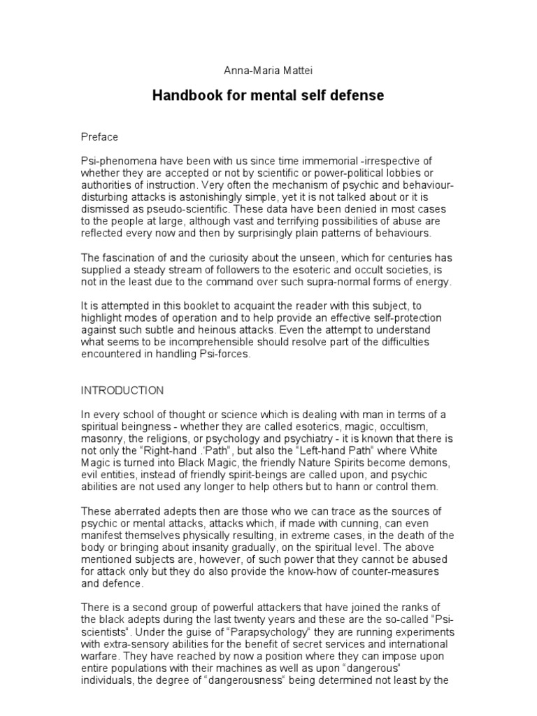 Handbook For Mental Self Defense | PDF