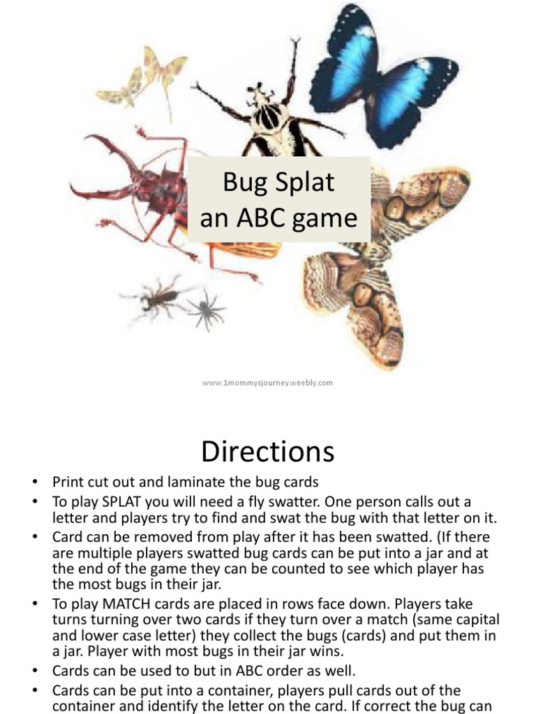 Bug Splat ABC Game Instructions | PDF